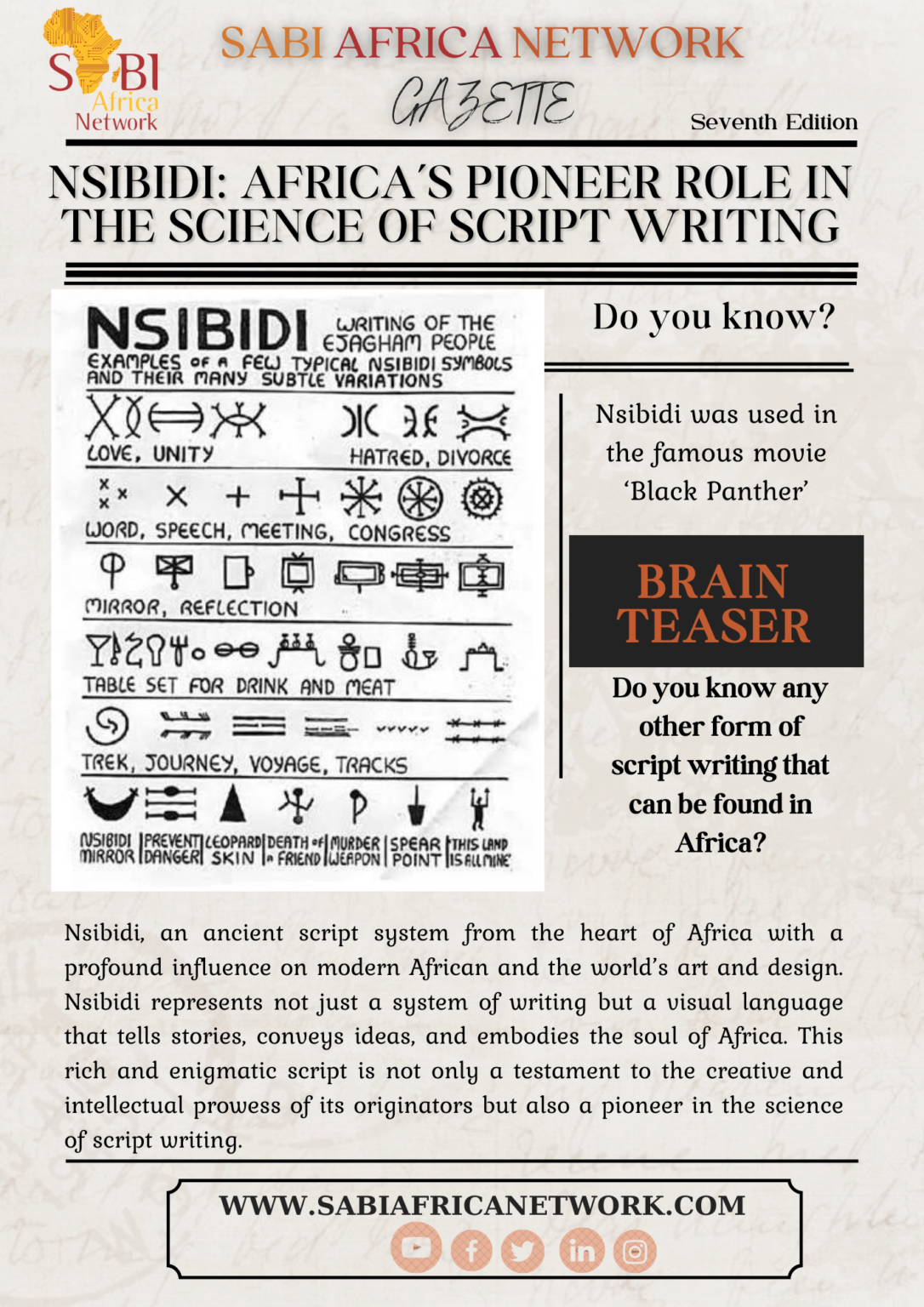 Nsibidi: Africa's Pioneer Role in the Science of Script Writing - Sabi ...