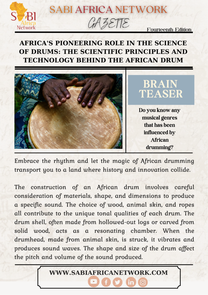AFRICA'S PIONEERING ROLE IN THE SCIENCE OF DRUMS - Sabi Africa Network